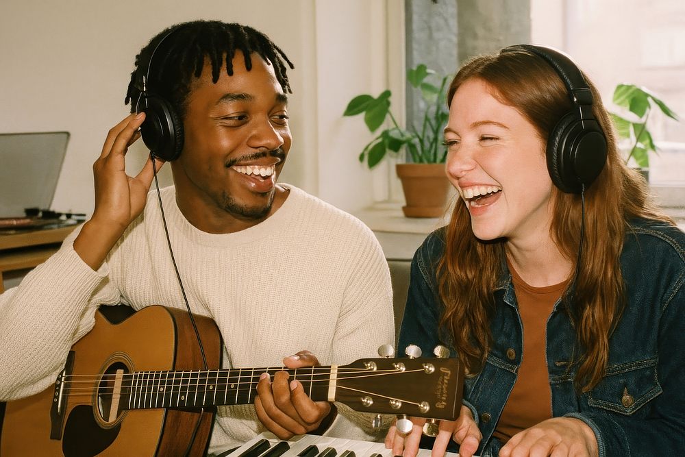 Musicians enjoying creative collaboration. | Free Photo - rawpixel