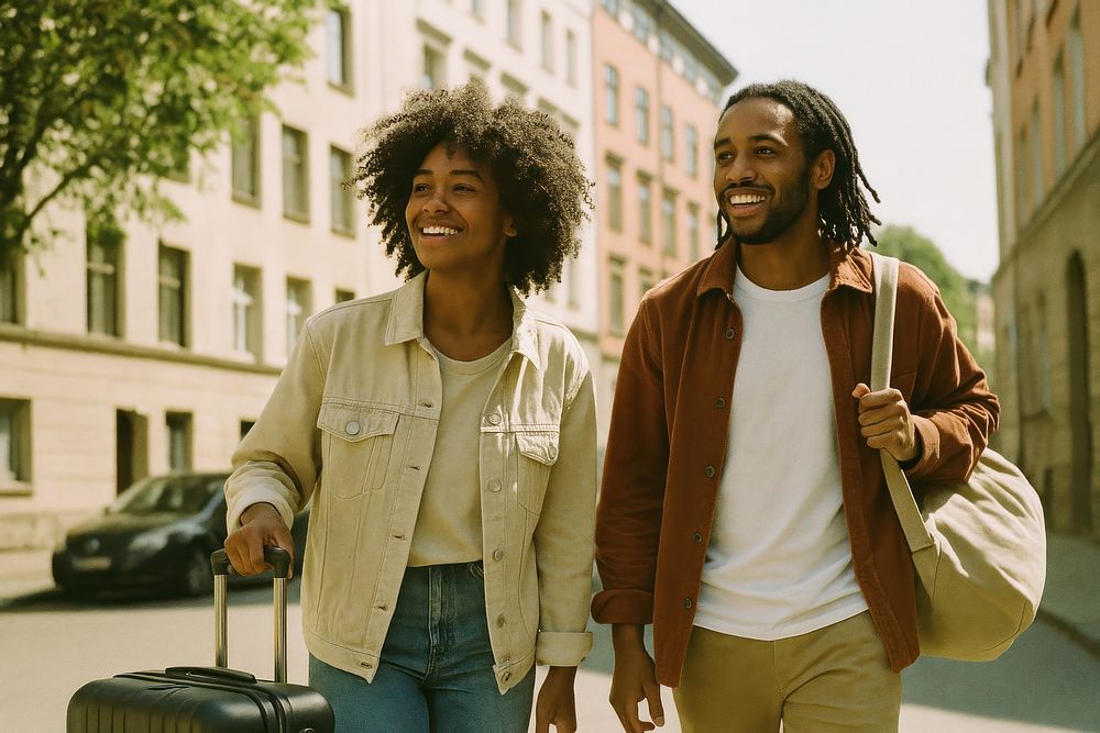 Happy travelers exploring city | Free Photo - rawpixel