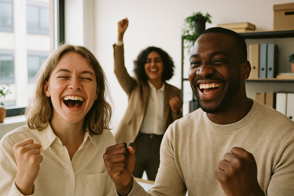 Joyful team celebrating success | Free Photo - rawpixel