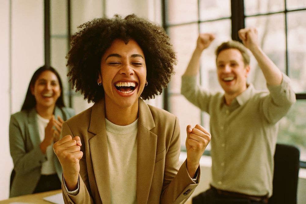 Joyful team celebrating success | Free Photo - rawpixel