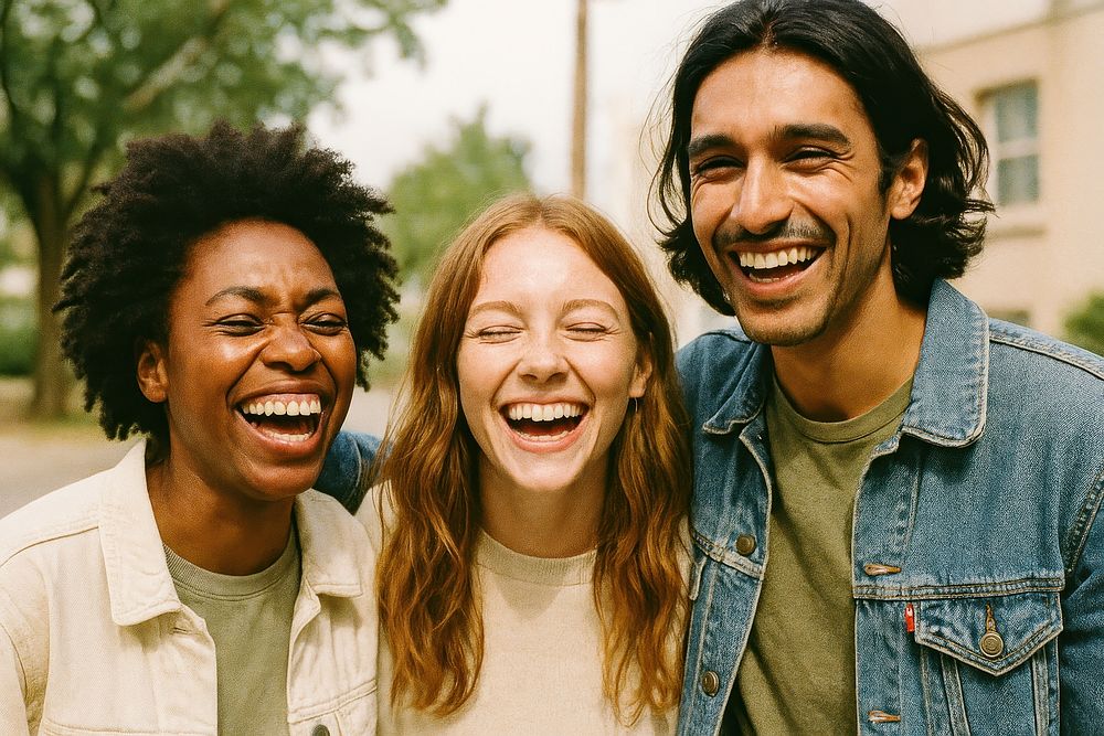 Diverse friends laughing joyfully together. | Free Photo - rawpixel