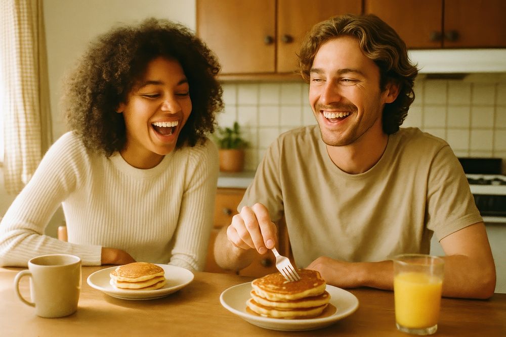 Happy breakfast with pancakes. | Free Photo - rawpixel