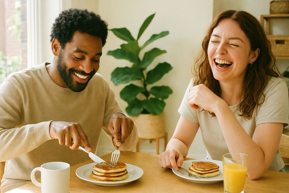 Joyful breakfast with friends. | Free Photo - rawpixel