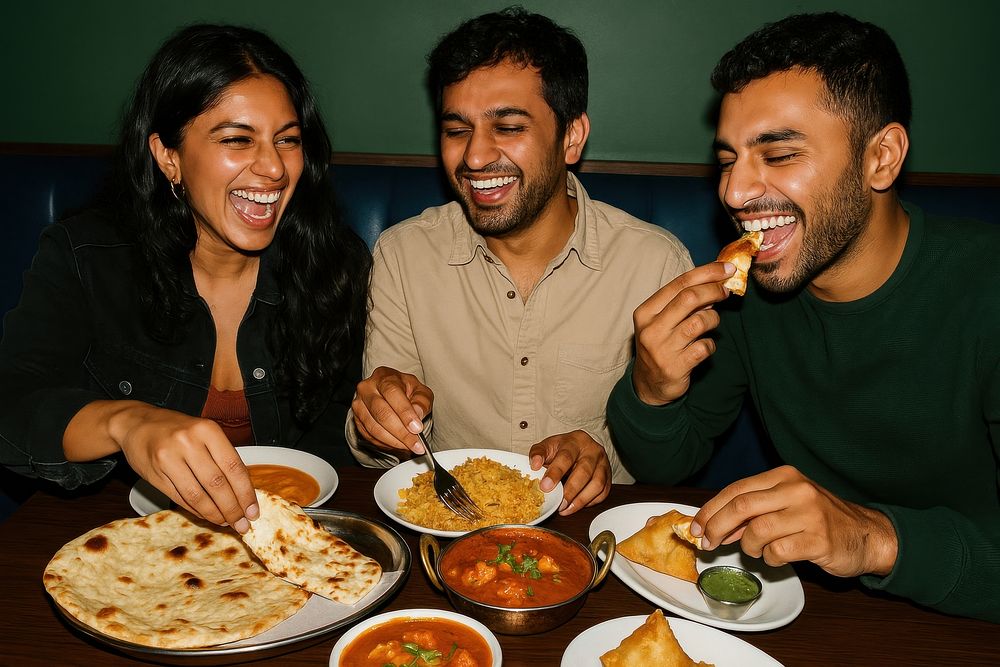 Friends enjoying Indian cuisine together | Free Photo - rawpixel