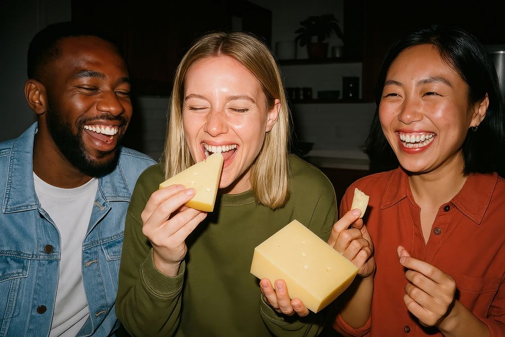 Friends enjoying cheese together happily | Free Photo - rawpixel
