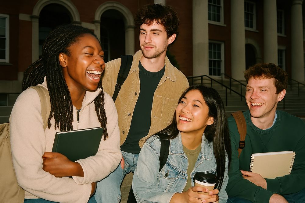 Diverse students laughing together | Free Photo - rawpixel
