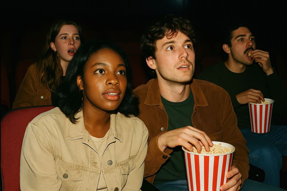 Captivated audience enjoying movie. | Free Photo - rawpixel