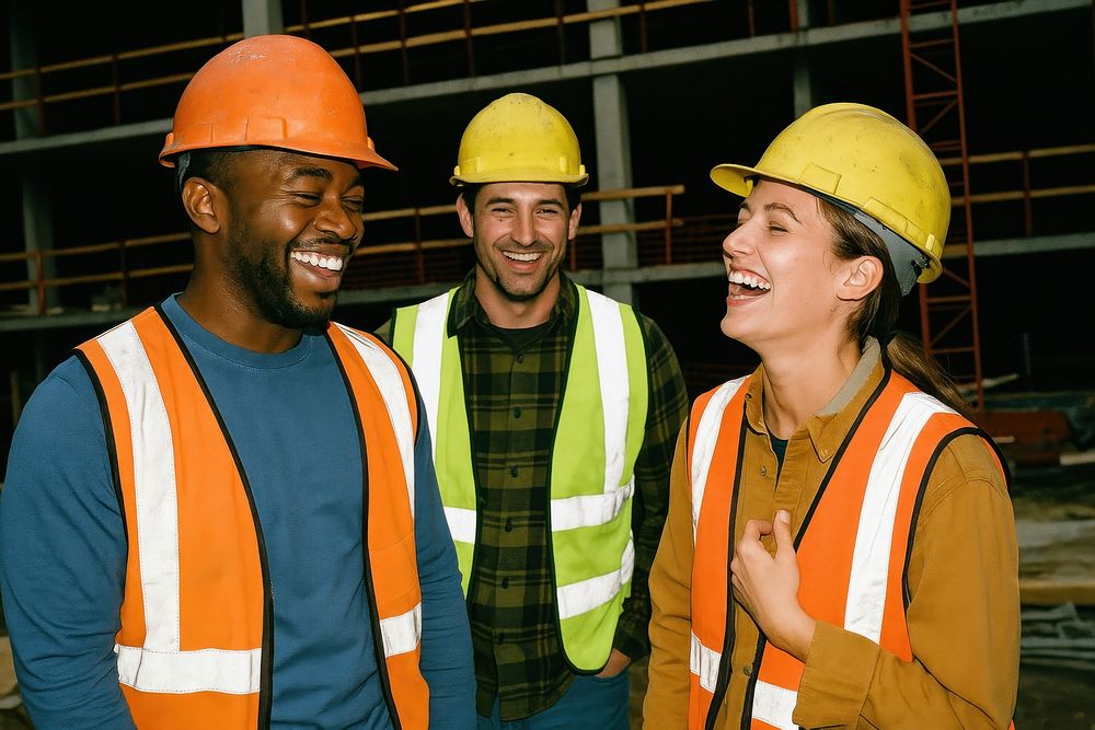Happy construction workers laughing | Free Photo - rawpixel