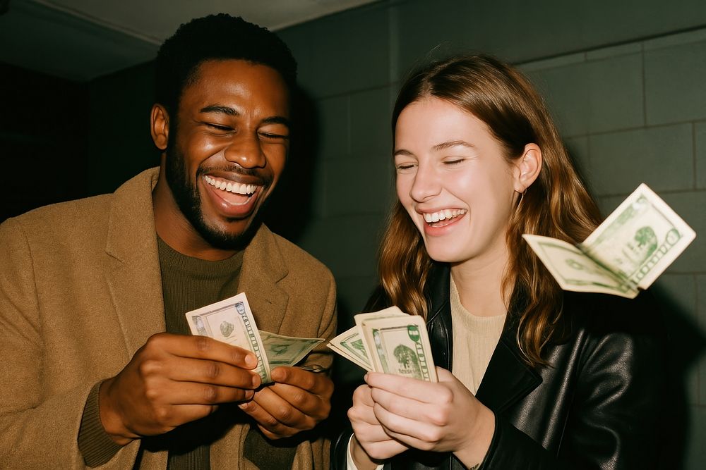 Joyful friends celebrating money | Free Photo - rawpixel