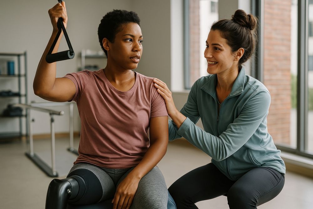 Rehabilitation session with supportive trainer. | Free Photo - rawpixel