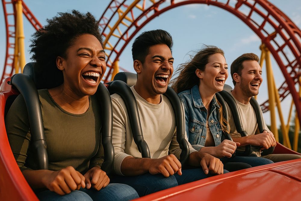 Exciting roller coaster ride fun. | Free Photo - rawpixel