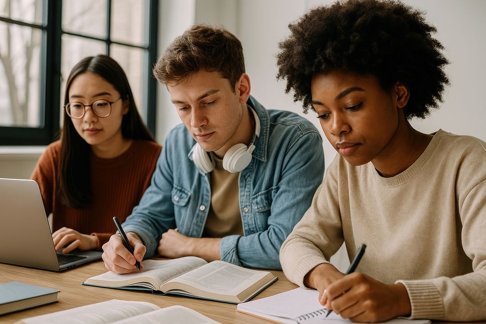 Focused students studying together. | Free Photo - rawpixel