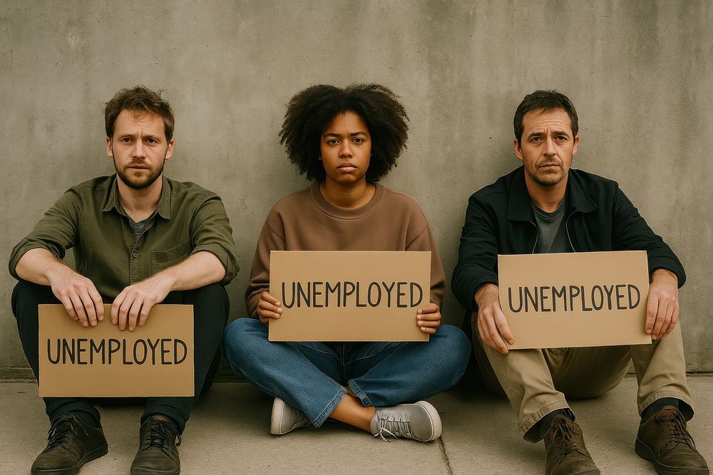 Diverse individuals holding unemployment signs | Free Photo - rawpixel