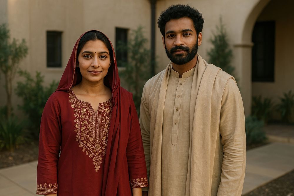 Traditional attire couple portrait | Free Photo - rawpixel