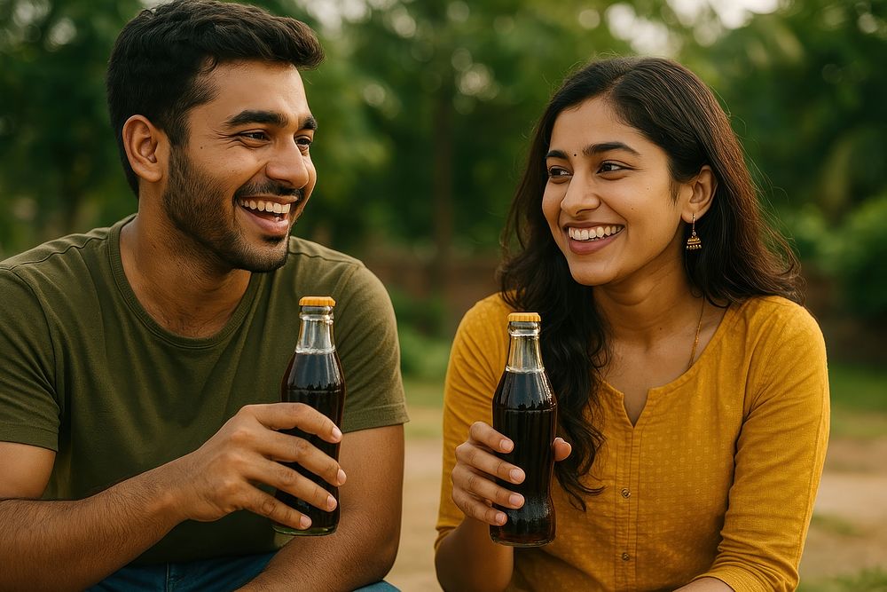 Smiling friends enjoying beverages | Free Photo - rawpixel