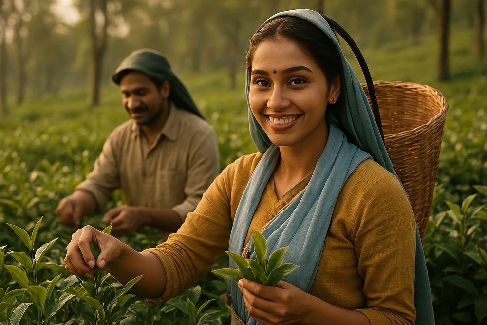Smiling tea workers harvesting leaves | Free Photo - rawpixel