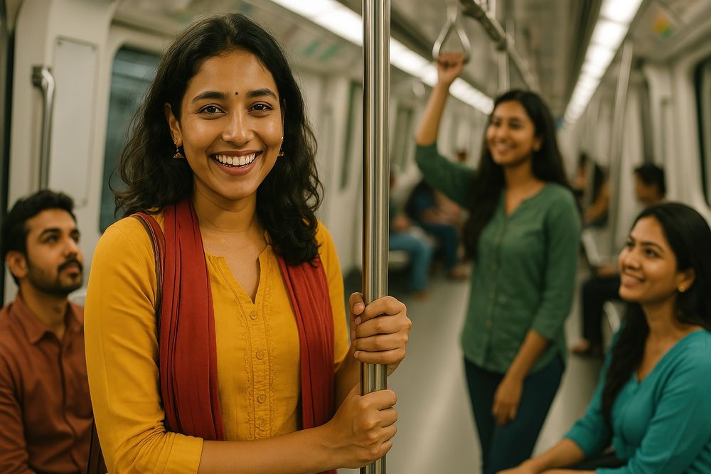 Happy commuters in metro train. | Free Photo - rawpixel