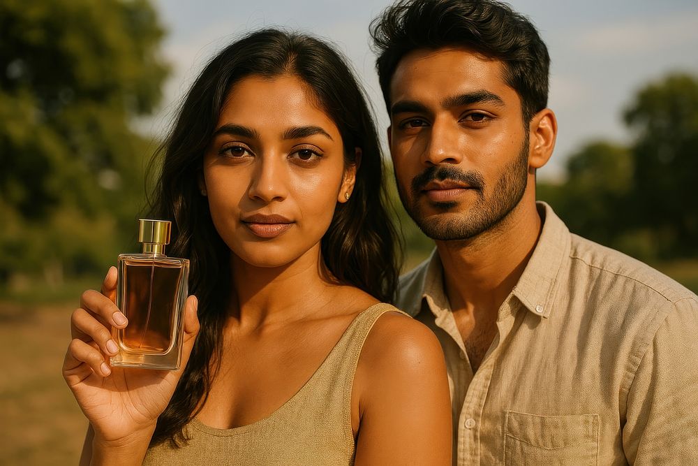 Elegant couple promoting fragrance | Free Photo - rawpixel