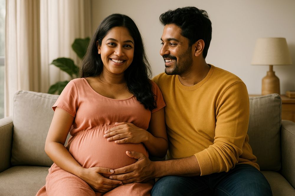 Expectant couple sharing joy. | Free Photo - rawpixel