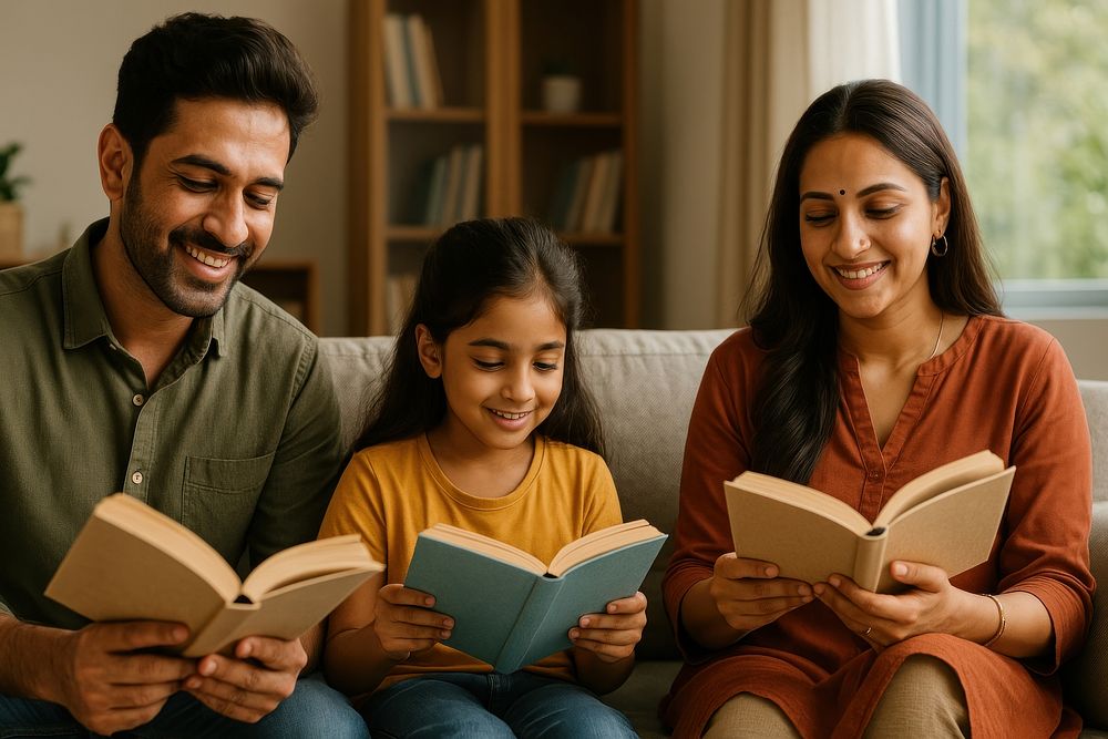 Family reading together happily. | Free Photo - rawpixel