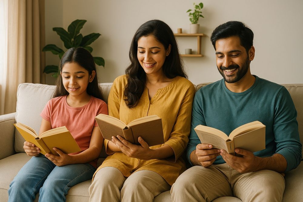 Family reading together happily. | Free Photo - rawpixel