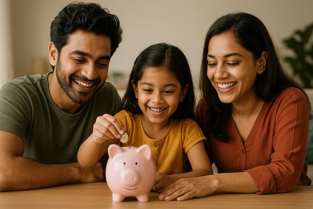 Family saving money together happily. | Free Photo - rawpixel