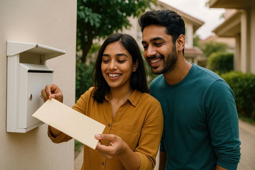 Couple joyfully receiving mail. | Free Photo - rawpixel