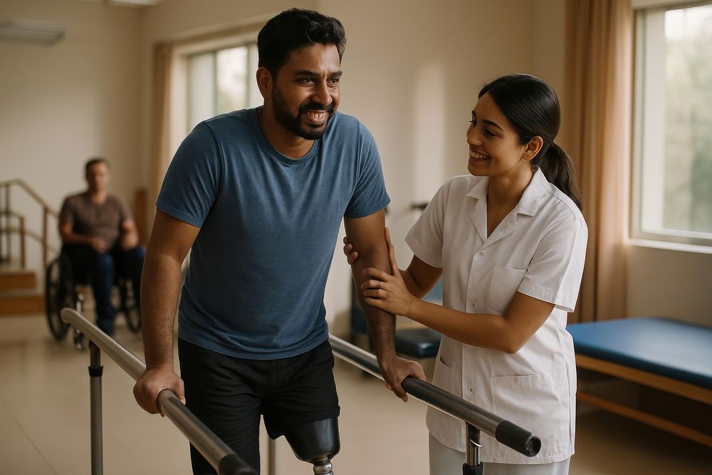 Rehabilitation support for amputee recovery. | Free Photo - rawpixel