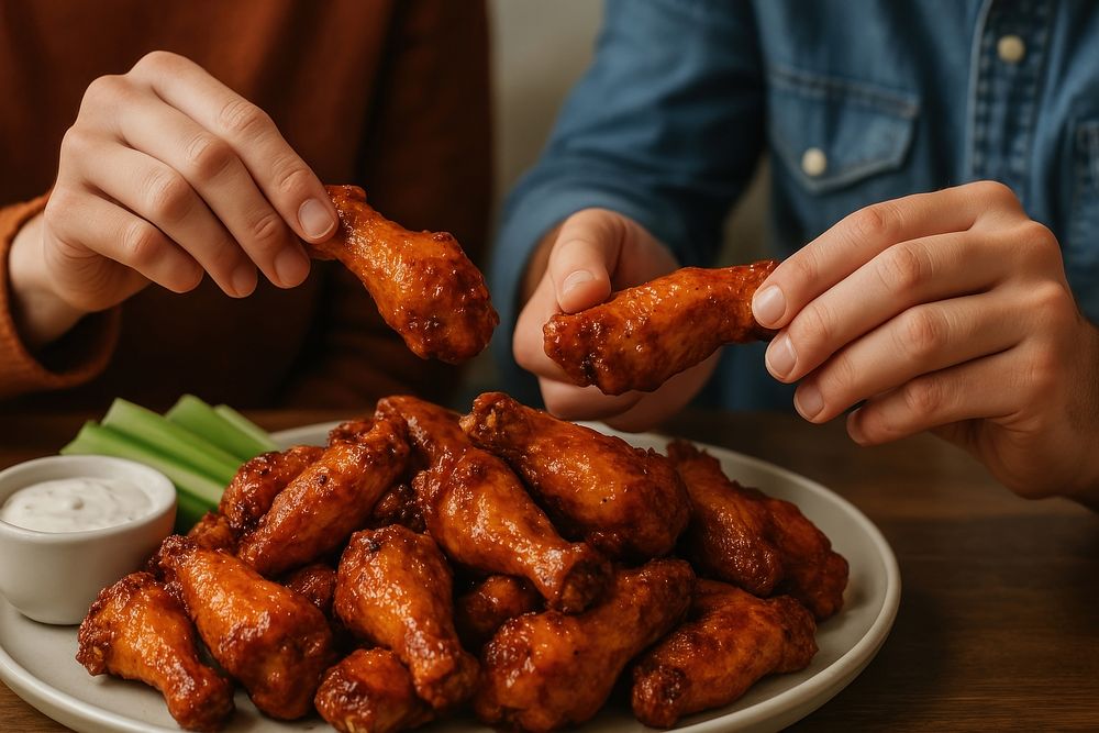 Delicious spicy chicken wings feast. | Free Photo - rawpixel