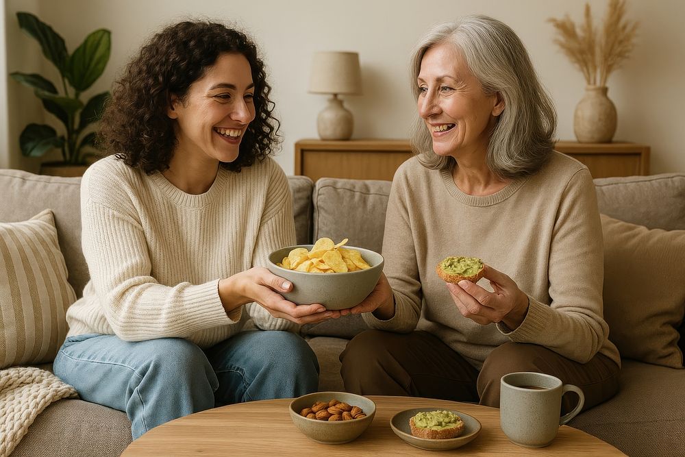 Happy family enjoying snacks together. | Free Photo - rawpixel