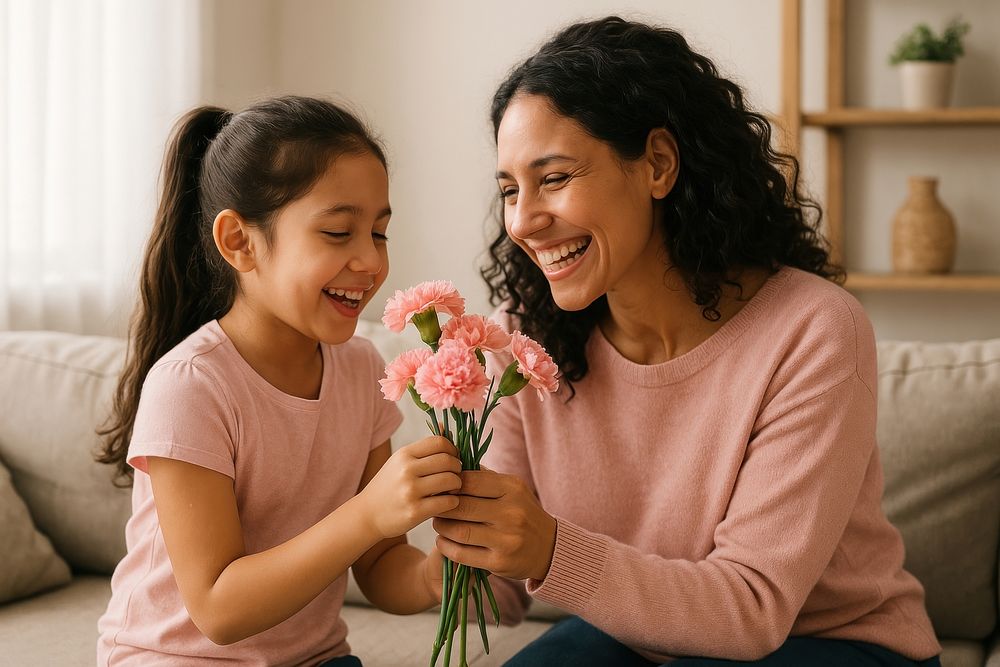 Joyful mother daughter bonding flowers | Free Photo - rawpixel