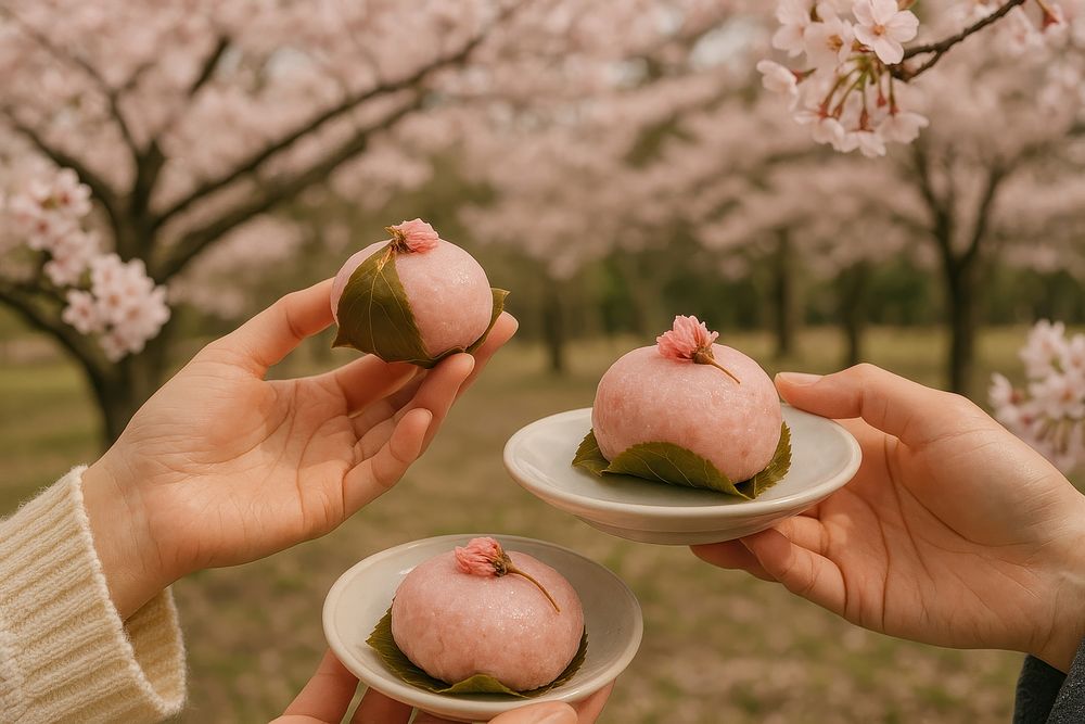 Sakura mochi cherry blossoms. | Free Photo - rawpixel