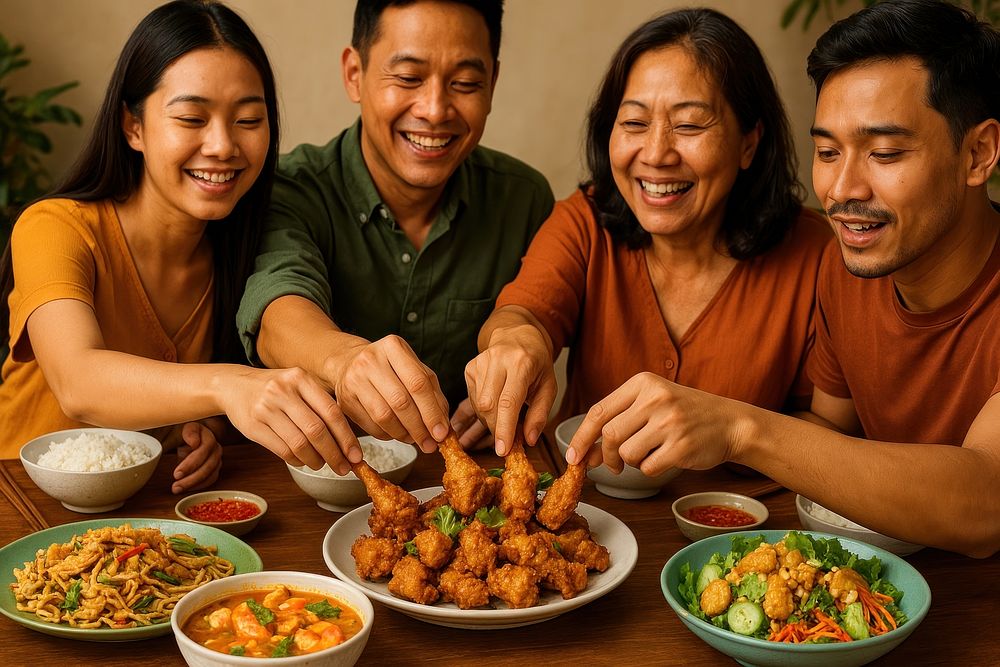 Family enjoying delicious meal together. | Free Photo - rawpixel