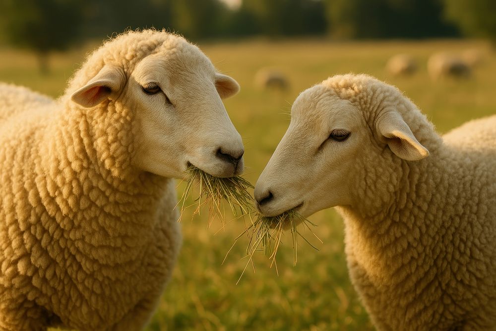 Sheep sharing grass peacefully. | Free Photo - rawpixel
