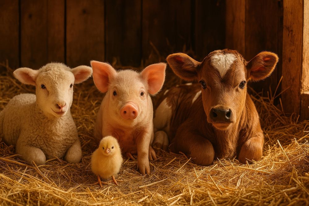 Adorable farm animals together | Free Photo - rawpixel