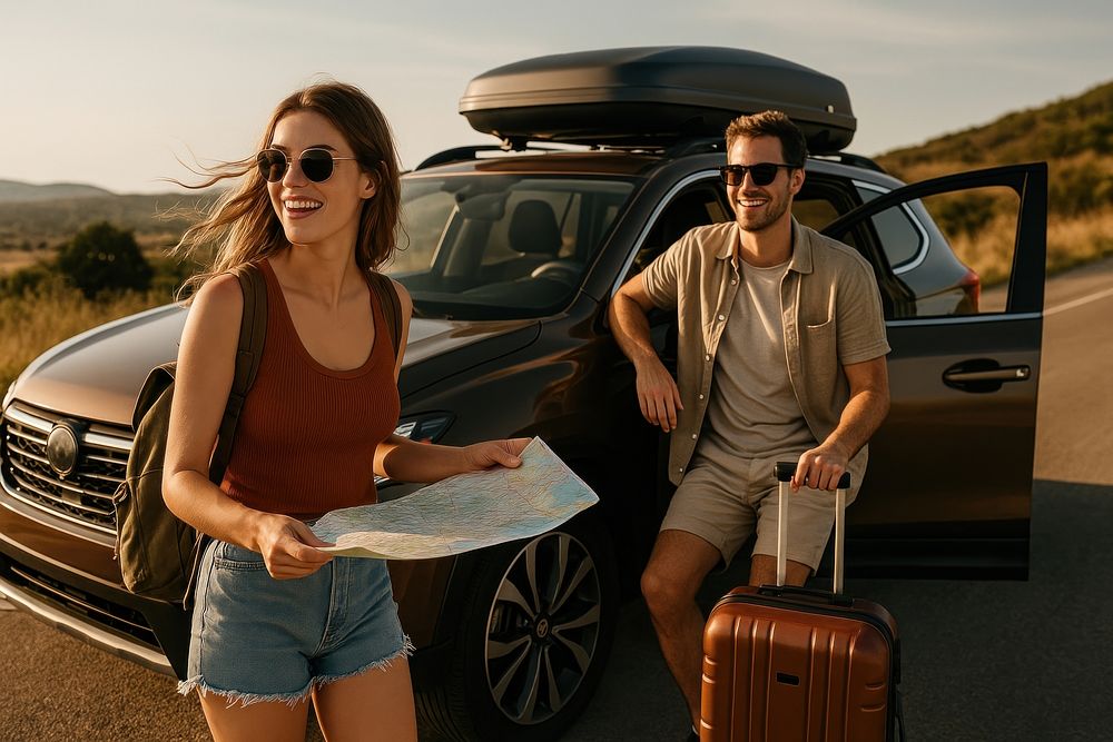 Couple road trip adventure outdoors. | Free Photo - rawpixel