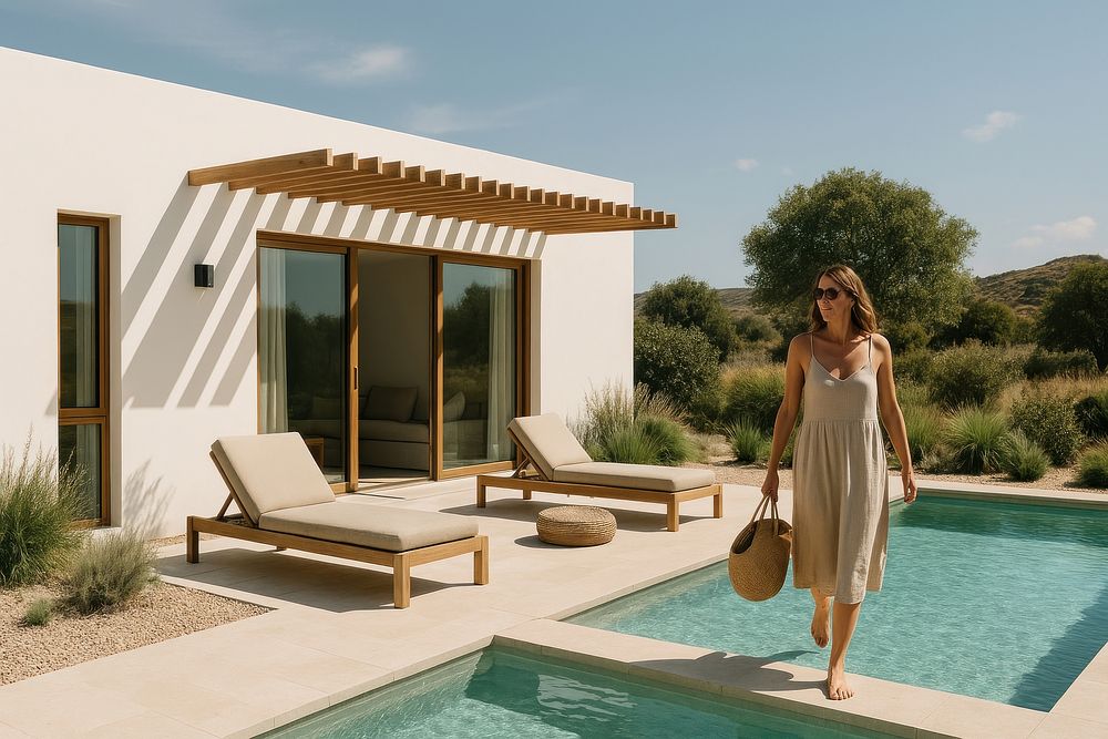 Luxury poolside relaxation scene | Free Photo - rawpixel