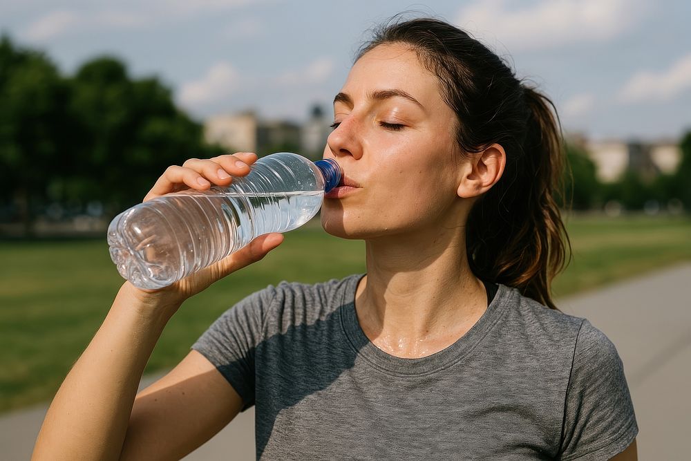 Refreshing hydration during exercise. | Free Photo - rawpixel