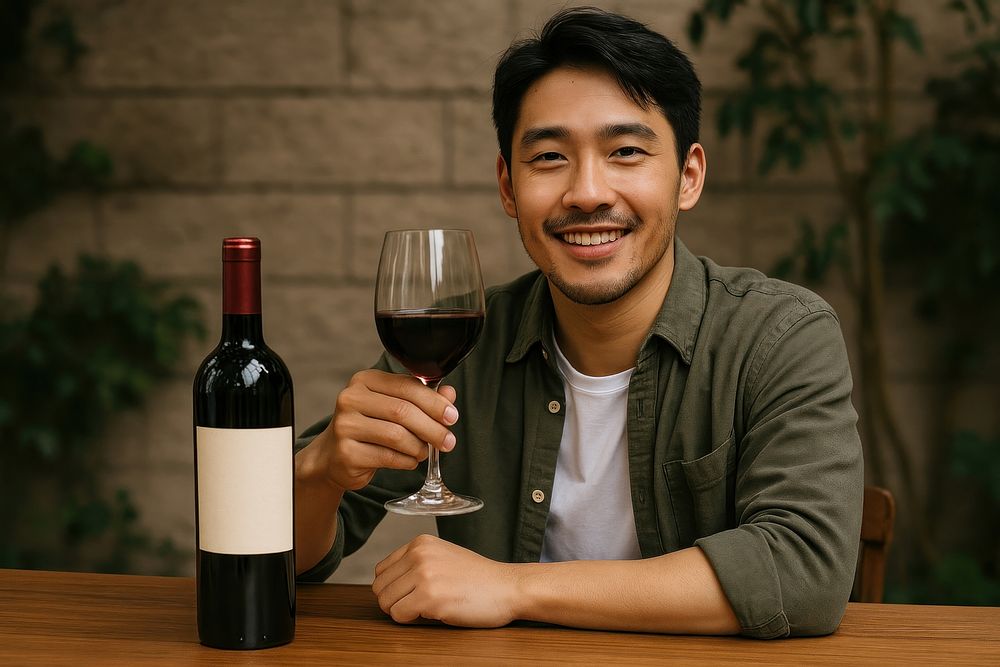 Man enjoying red wine outdoors. | Free Photo - rawpixel