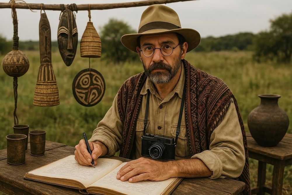 Explorer writing in natural setting. | Free Photo - rawpixel