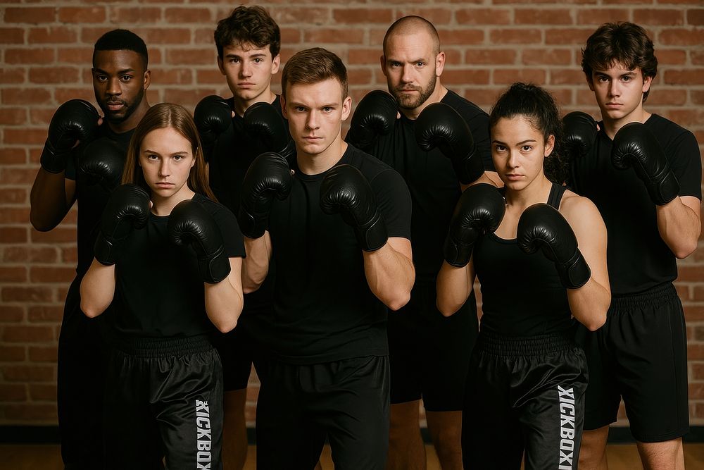 Focused kickboxing team posing powerfully. | Free Photo - rawpixel