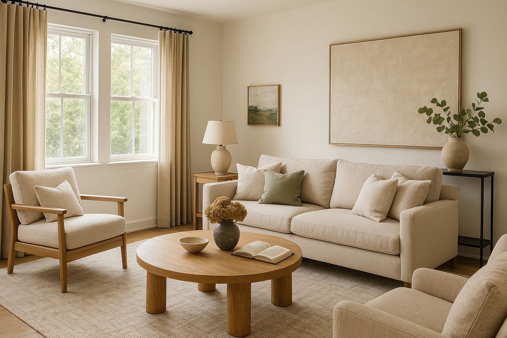 Minimalist cozy neutral living room | Free Photo - rawpixel