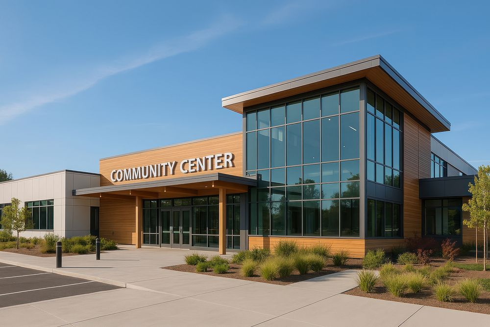 Modern community center exterior | Free Photo - rawpixel