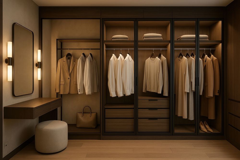 Elegant modern walk-in closet | Free Photo - rawpixel