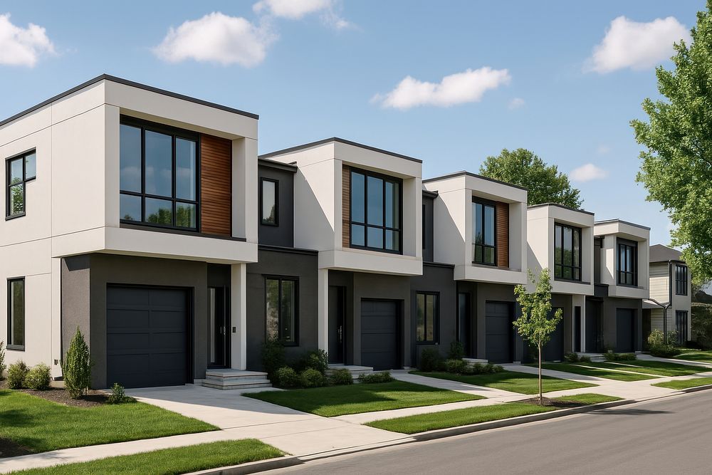 Modern suburban townhouse architecture. | Free Photo - rawpixel