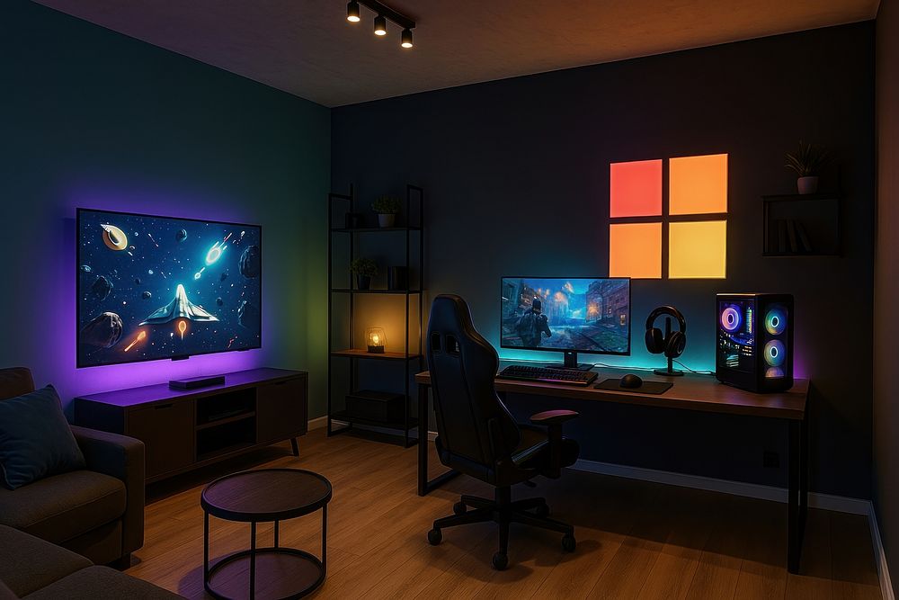 Futuristic gaming room setup | Free Photo - rawpixel