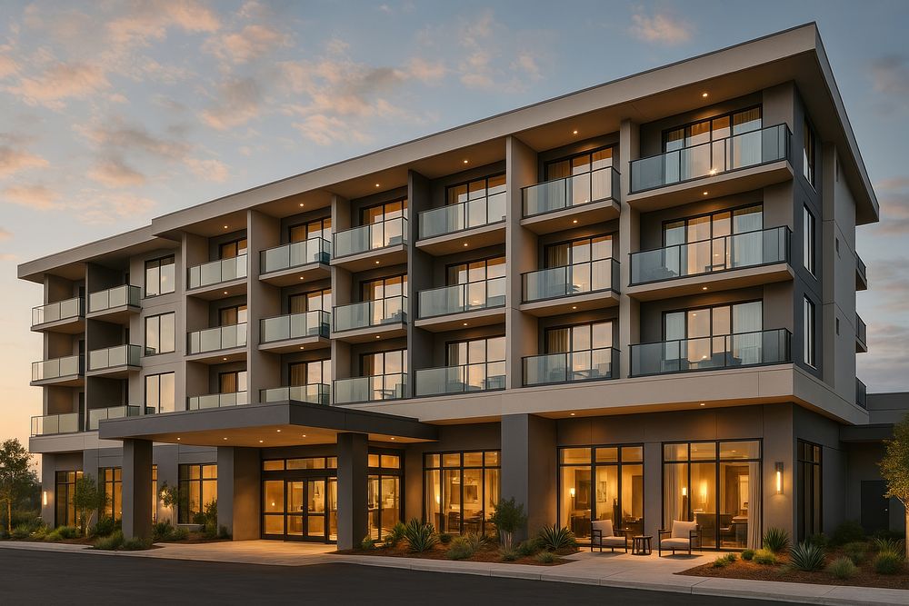 Modern hotel exterior architecture design. | Free Photo - rawpixel