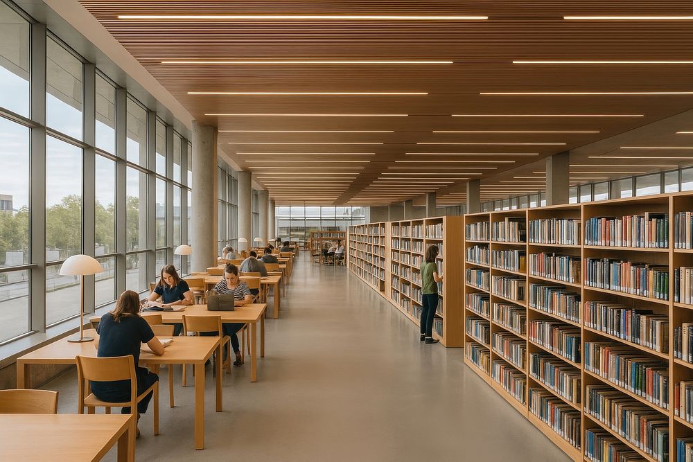 Modern library study space. | Free Photo - rawpixel