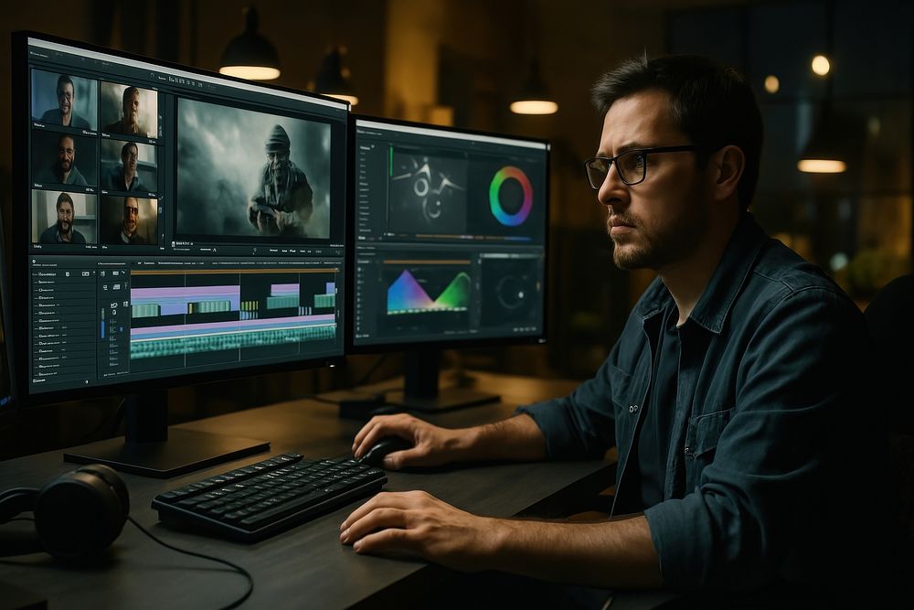 Video editing professional workspace technology. | Free Photo - rawpixel