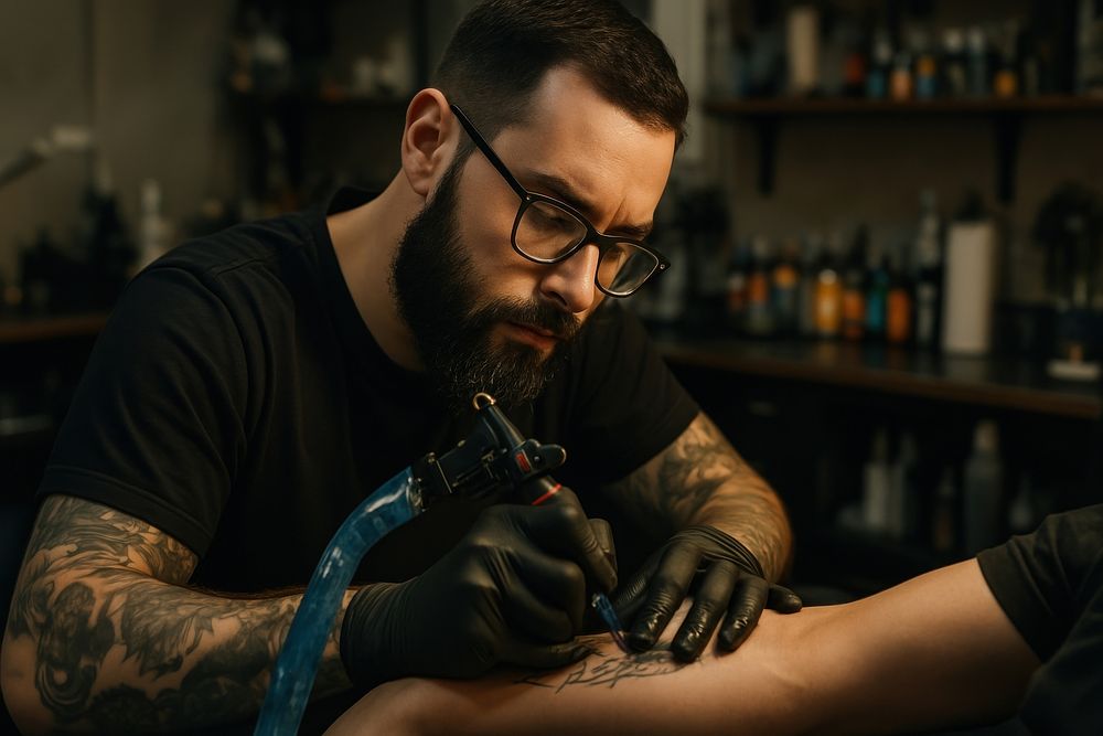 Focused tattoo artist at work | Free Photo - rawpixel